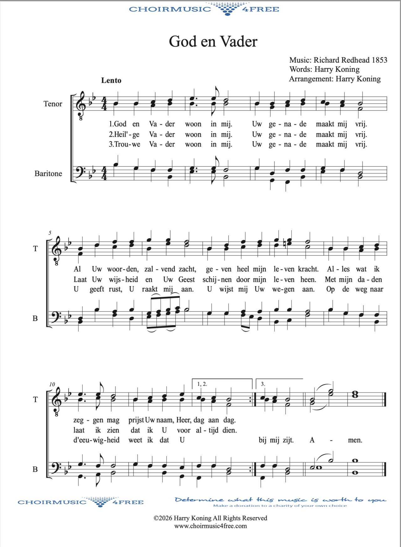God en Vader - Choirmusic4free
